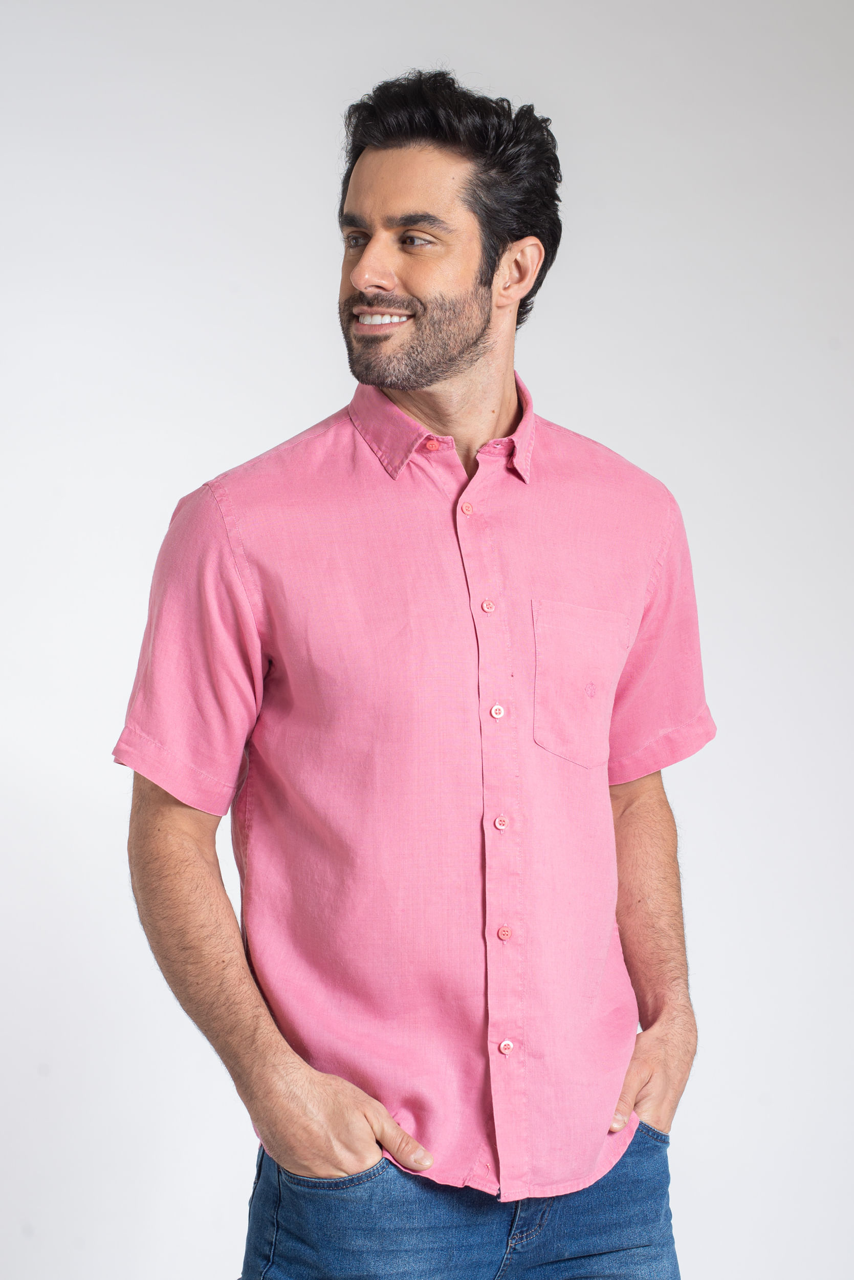 Camisa em Rami MC Rosa 047 07859